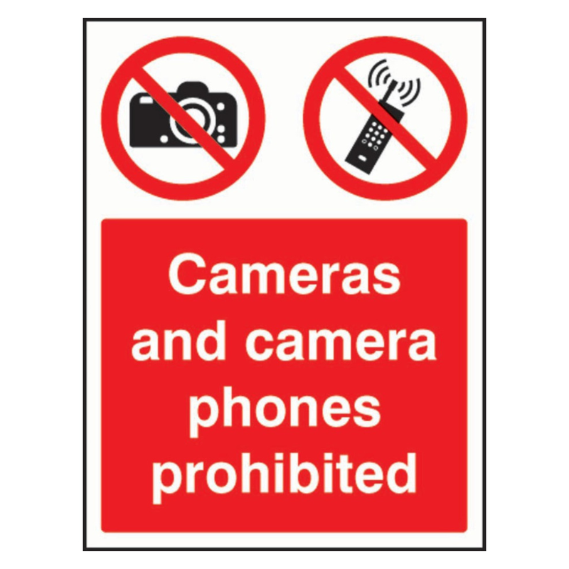 Cameras and Camera Phones Prohibition Sign | Pittman