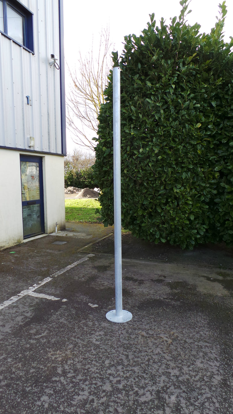 Galvanised Sign Pole 76mm with Base Plate | Pittman