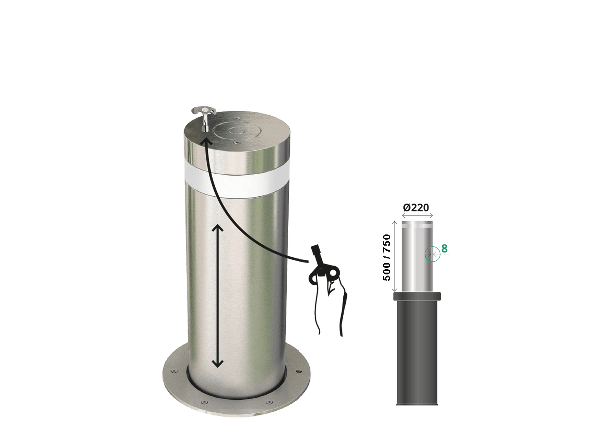 Retractable Bollards Telescopic Bollard Anti Ram Posts