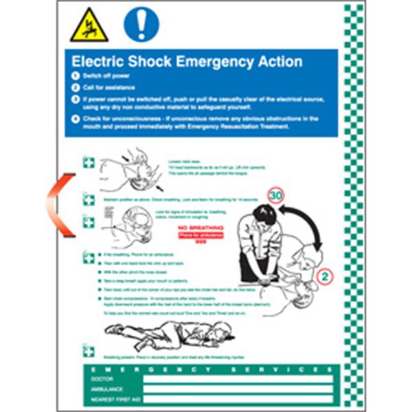 Electric Shock Emergency Action Wall Panel | Safety Signs | Pittman