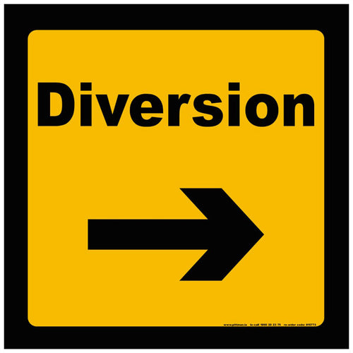 Diversion arrow right Safety Sign