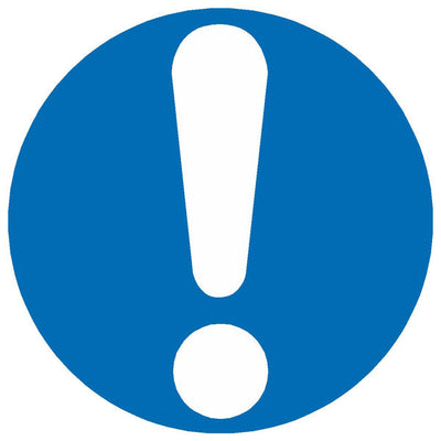 Mandatory Symbol Exclamation 100mm Sign