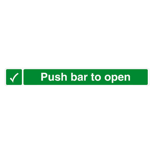 Push Bar To Open Safety Sign | Pittman