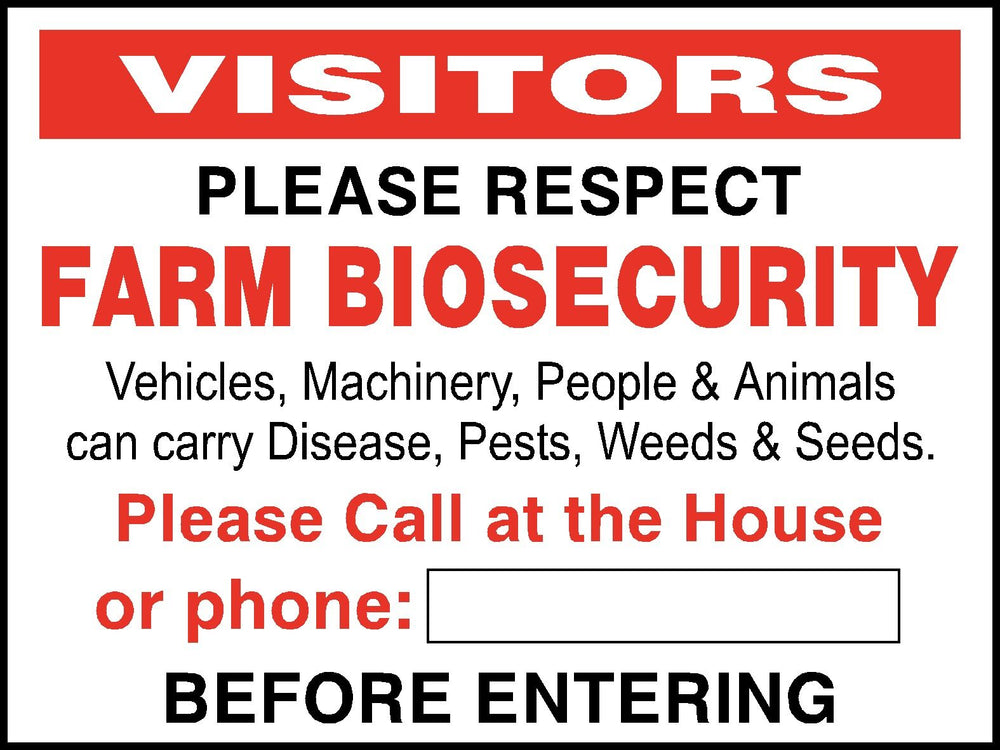 Respect Farm Biosecurity Safety Sign | Pittman